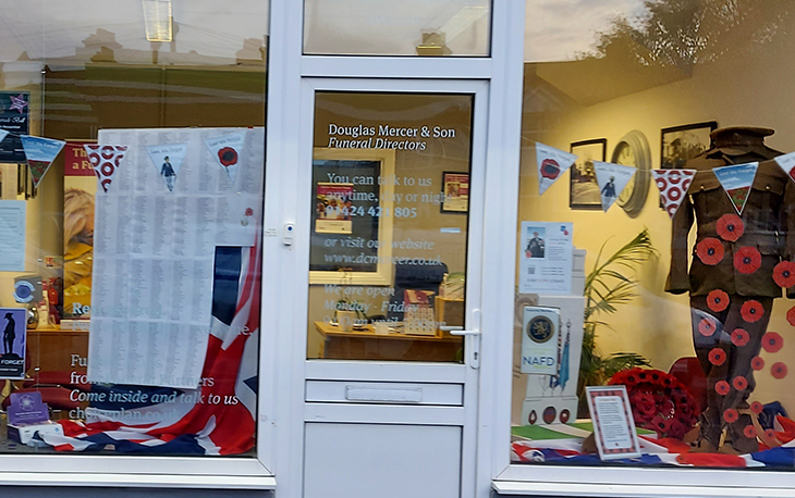 2022 Remembrance Window Display - Douglas Mercer & Son Funeral Directors